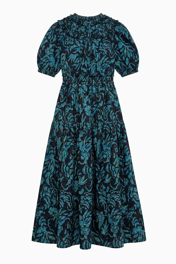 Ulla Johnson Othella Short Sleeve Cotton Dress - Midnight