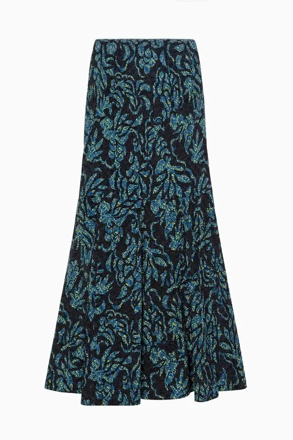 Ulla Johnson Clarisse Trumpet Midi Skirt In Floral Print