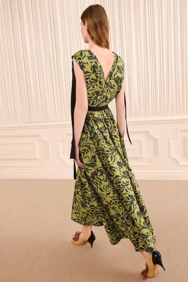 Ulla Johnson Karina Cotton Bow Dress With Floral Print