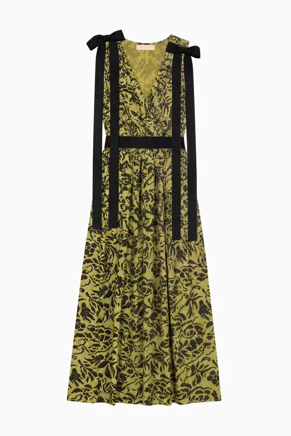 Ulla Johnson Karina Cotton Bow Dress With Floral Print