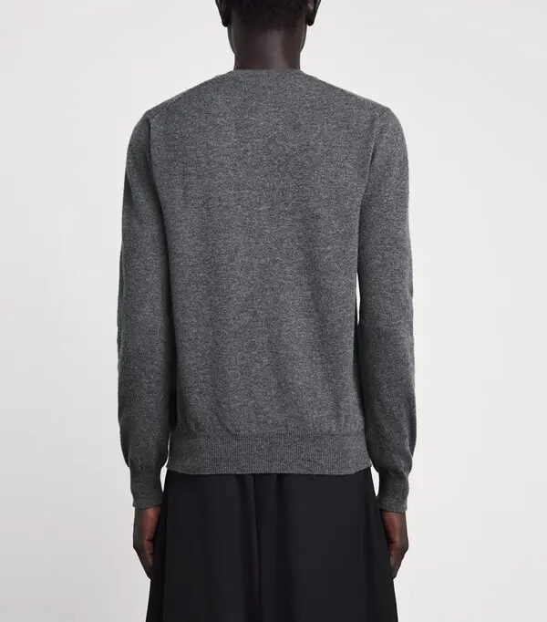 Play Comme Des Garcon Wool Rhinestone Heart Cardigan - Grey
