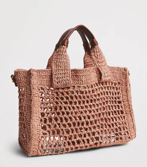 Chloé Small Raffia East-west Tote Bag - Beige