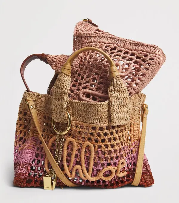Chloé Small Raffia East-west Tote Bag - Beige