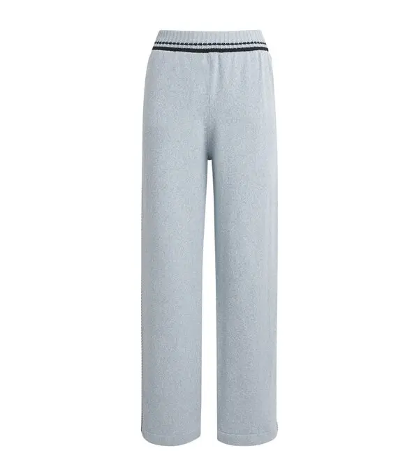 BARRIE Mottled Cashmere Wide-leg Trousers