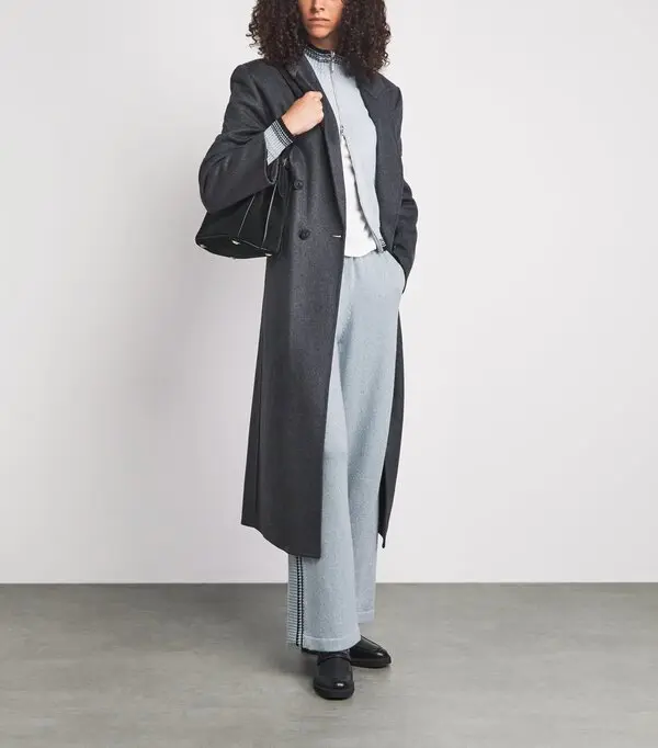 BARRIE Mottled Cashmere Wide-leg Trousers
