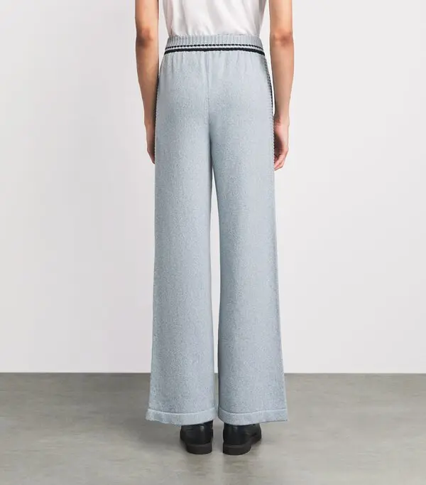 BARRIE Mottled Cashmere Wide-leg Trousers