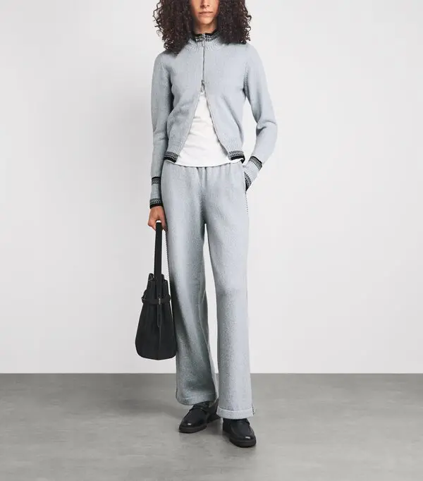 BARRIE Mottled Cashmere Zip-up Cardigan