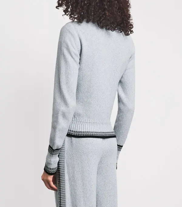 BARRIE Mottled Cashmere Zip-up Cardigan