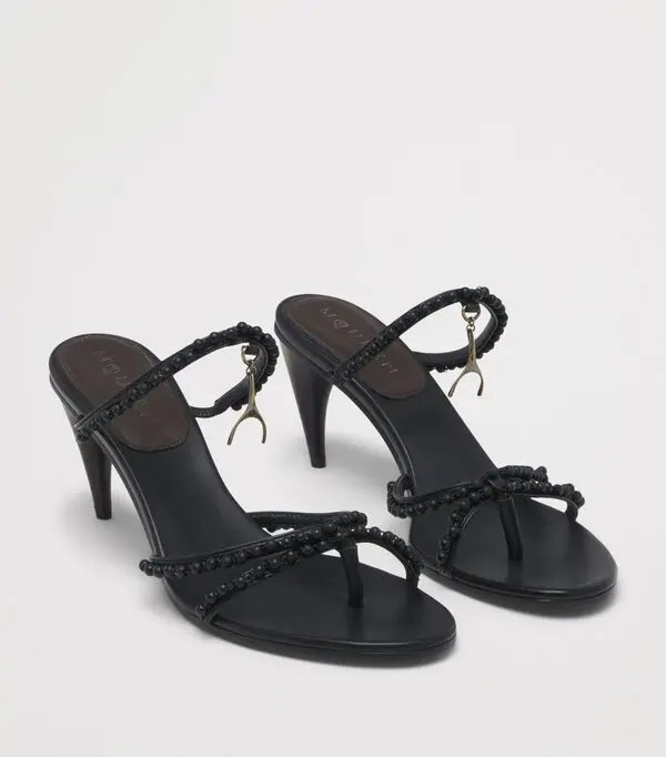 Alexander McQueen Beaded Rosa Heeled Sandals 70