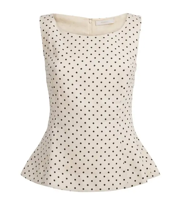Faithfull The Brand Linen Polka-dot Iria Top - White