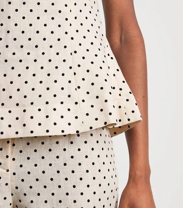 Faithfull The Brand Linen Polka-dot Iria Top - White