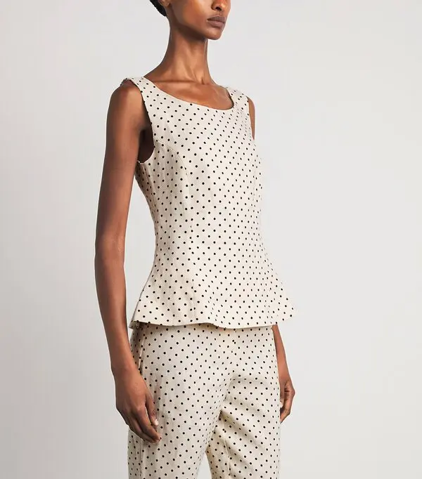 Faithfull The Brand Linen Polka-dot Iria Top - White