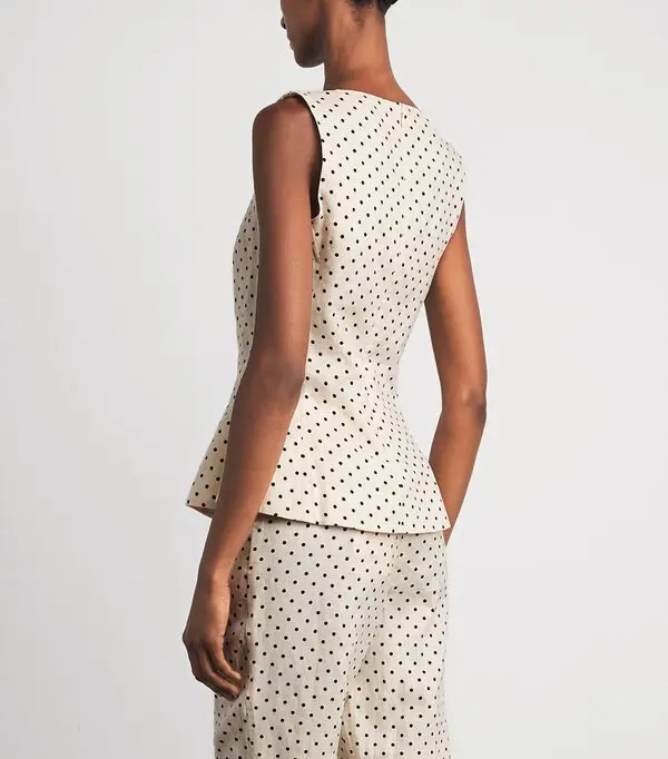 Faithfull The Brand Linen Polka-dot Iria Top - White