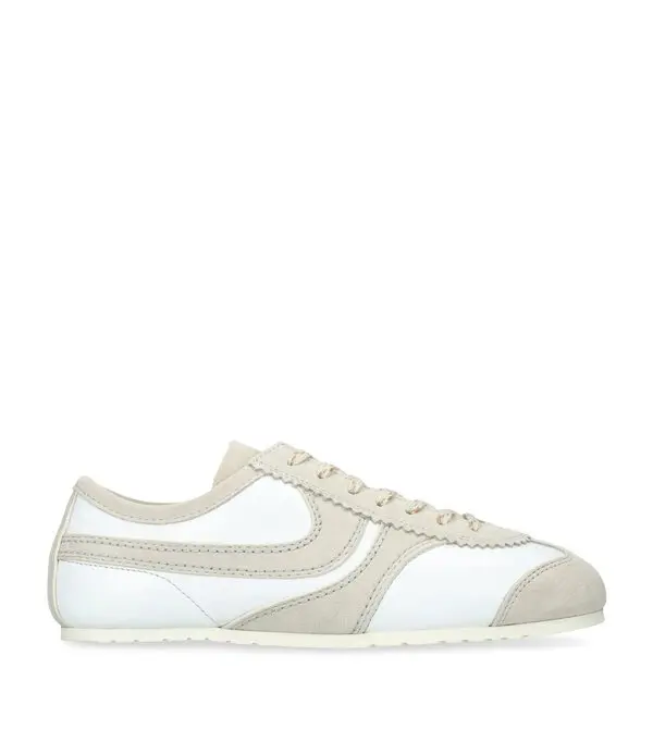 Dries Van Noten Dustin Lace-up Leather And Suede Sneakers - White