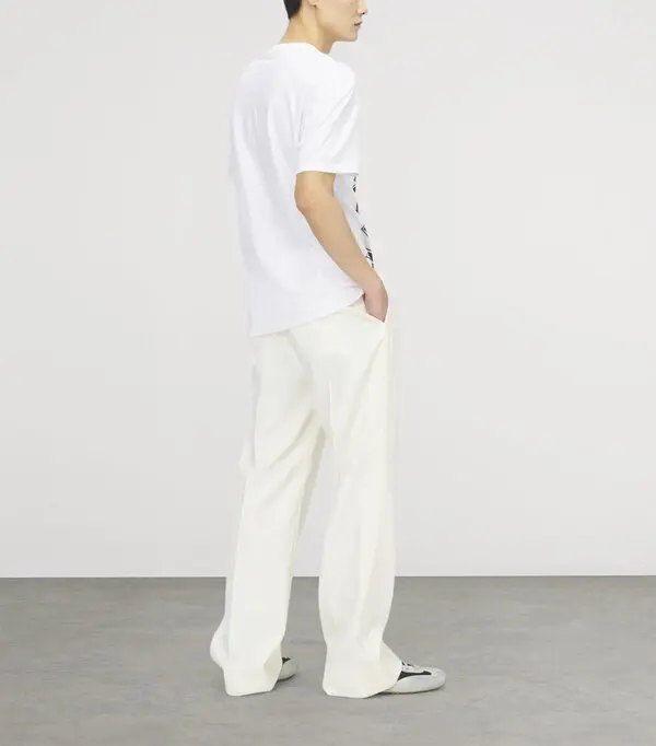 Alexander McQueen Cotton-linen Diagonal Logo T-shirt