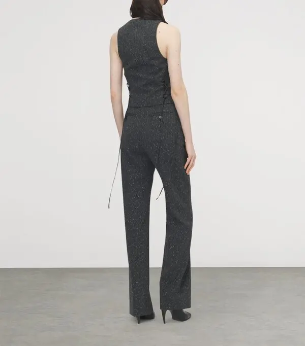 Alexander McQueen Wool Pinstripe Corset Waistcoat