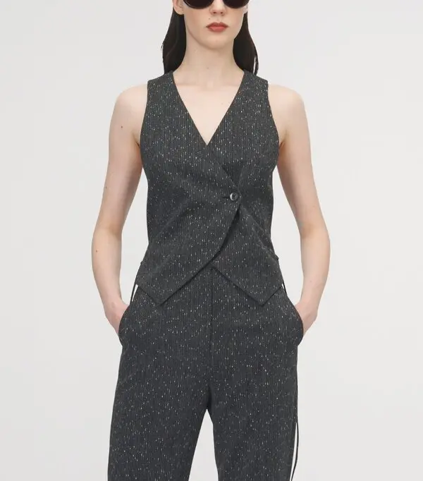 Alexander McQueen Wool Pinstripe Corset Waistcoat