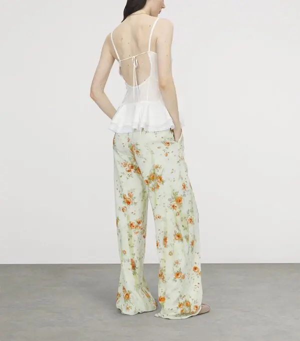 Alexander McQueen Silk Peplum Cami Top