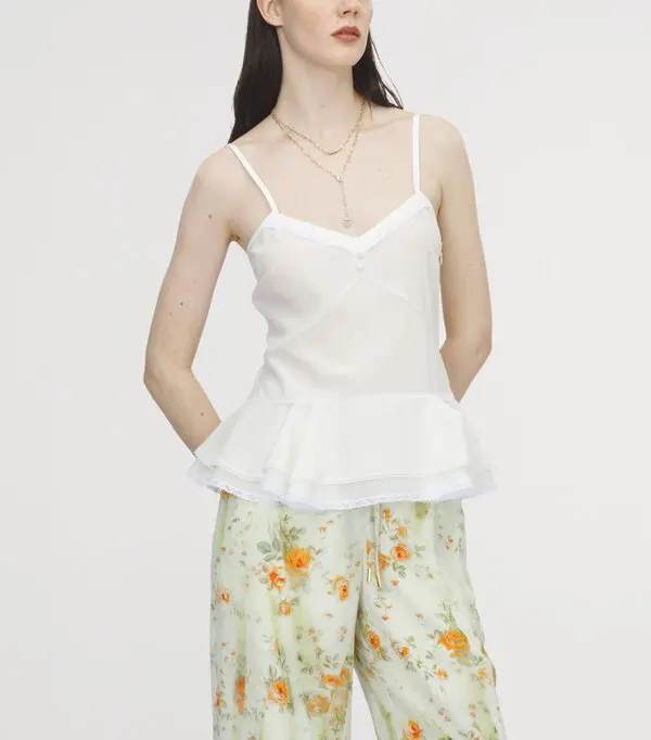 Alexander McQueen Silk Peplum Cami Top