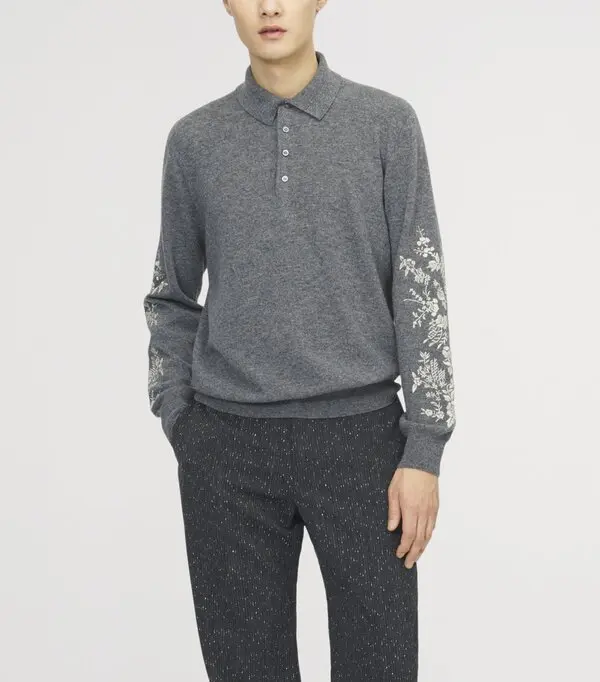 Alexander McQueen Wool Embroidered Polo Jumper