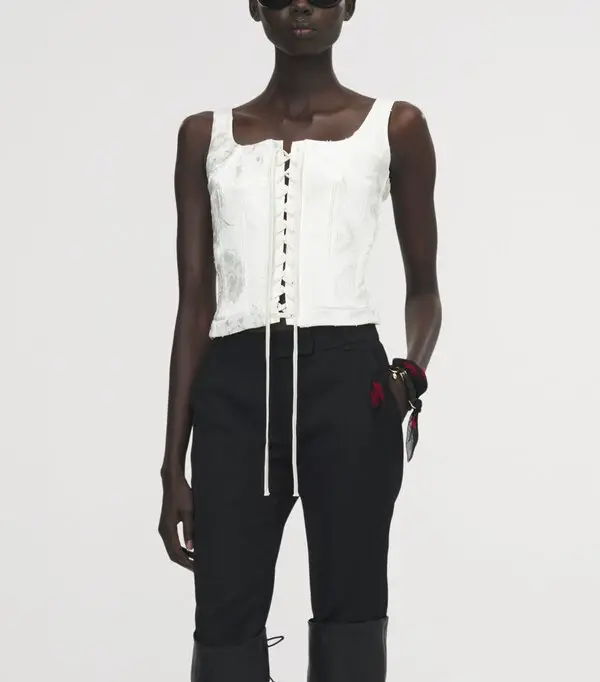 Alexander McQueen Fil Coupé Floral Corset Top
