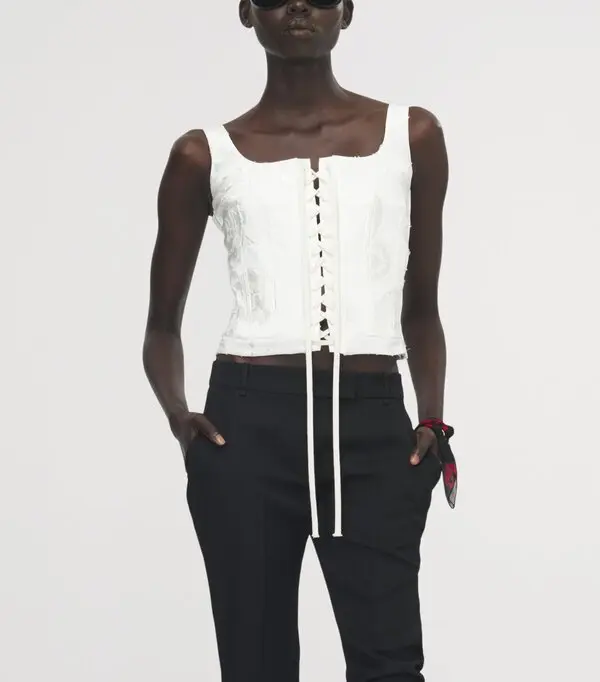Alexander McQueen Fil Coupé Floral Corset Top