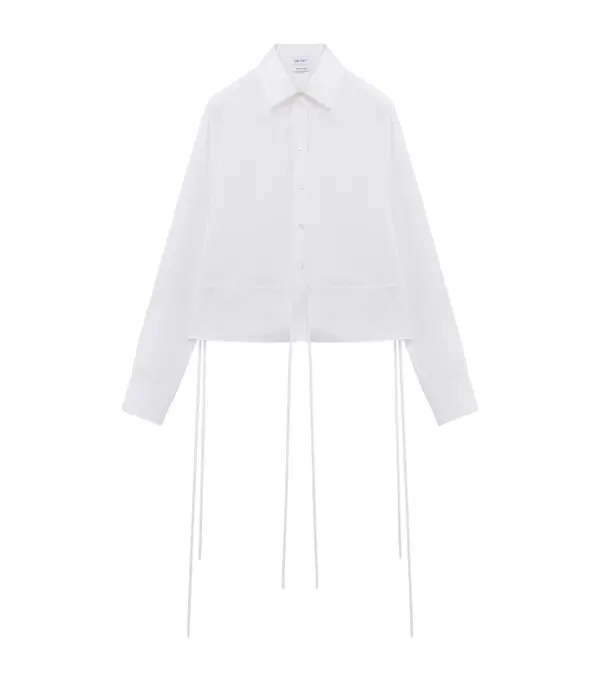 Alexander McQueen Cotton Drawstring-waist Shirt - White