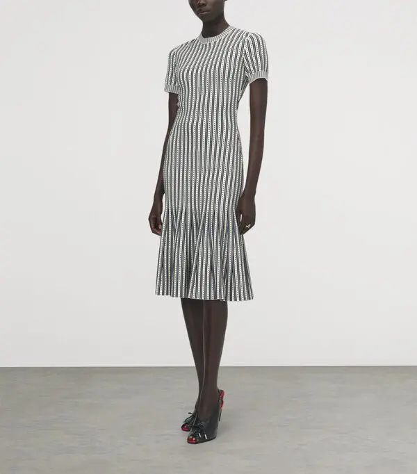 Alexander McQueen Knit Striped Midi Dress