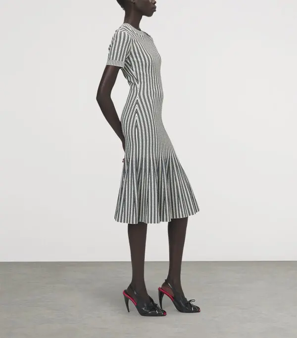 Alexander McQueen Knit Striped Midi Dress