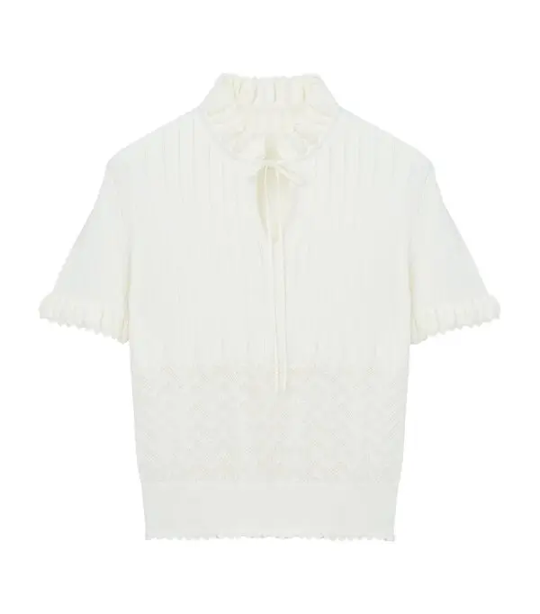 Alexander McQueen Pointelle Knit Top - White