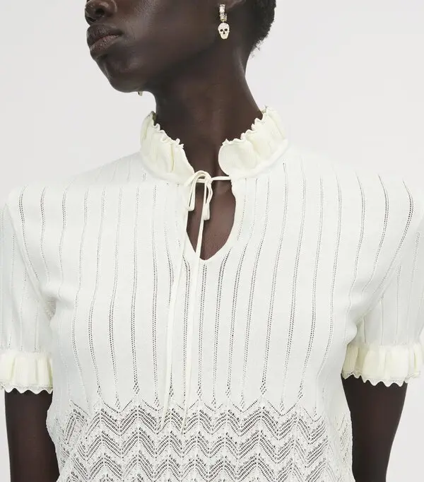 Alexander McQueen Pointelle Knit Top