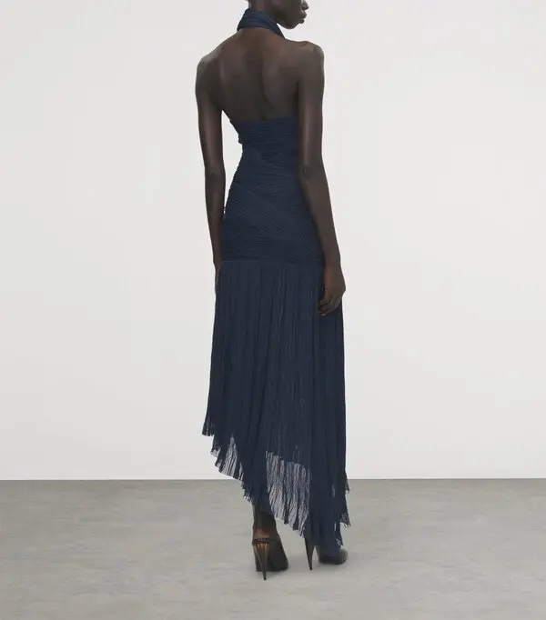 Alexander McQueen Asymmetric Halterneck Midi Dress