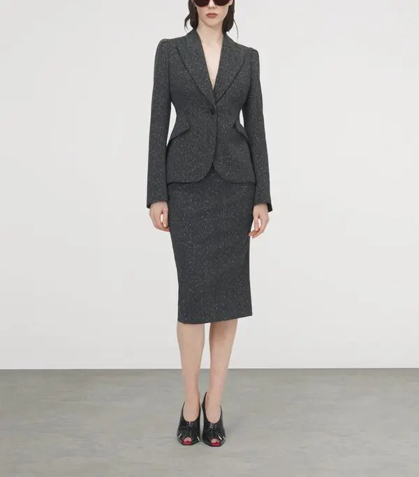Alexander McQueen Pinstripe Pencil Midi Skirt