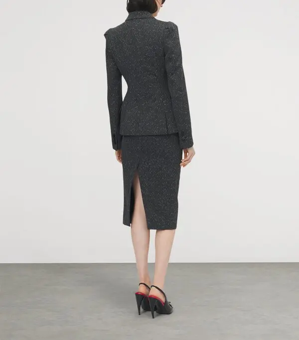 Alexander McQueen Pinstripe Pencil Midi Skirt
