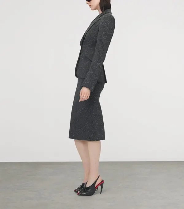 Alexander McQueen Pinstripe Pencil Midi Skirt