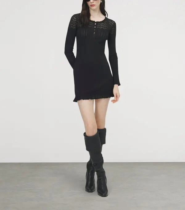 Alexander McQueen Pointelle Knit Mini Dress