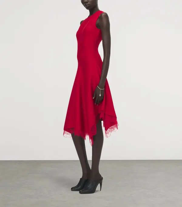 Alexander McQueen Lace-hem Sleeveless Midi Dress