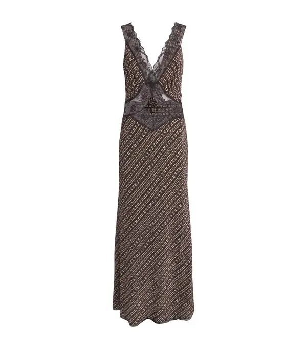 SIR. Satin-lace Astrid Cut-out Maxi Dress - Brown