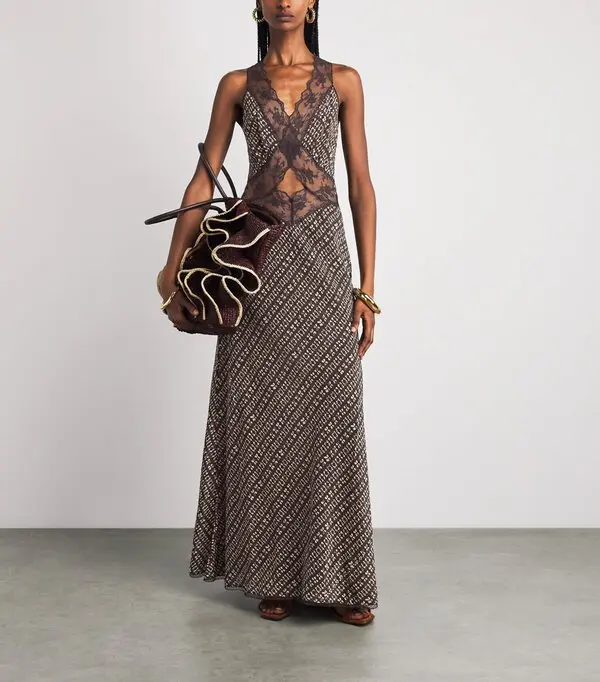 SIR. Astrid Print Lace Maxi Dress