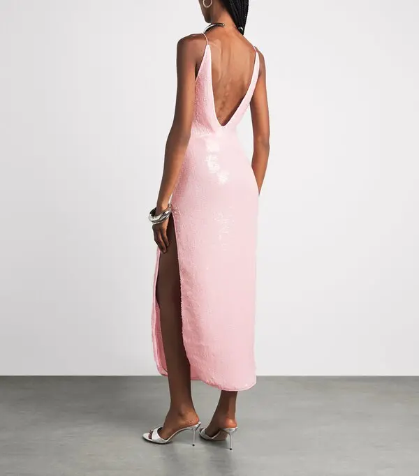 Oseree Sequinned O-ring Lumière Midi Dress