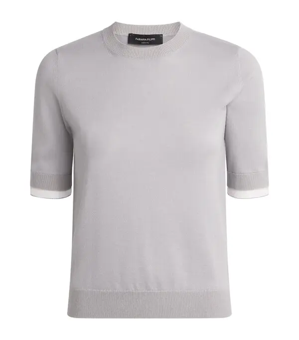 Fabiana Filippi Virgin Wool-cotton T-shirt - Grey