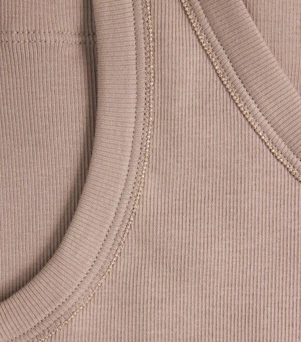 Fabiana Filippi Rib-knit Embellished Tank Top