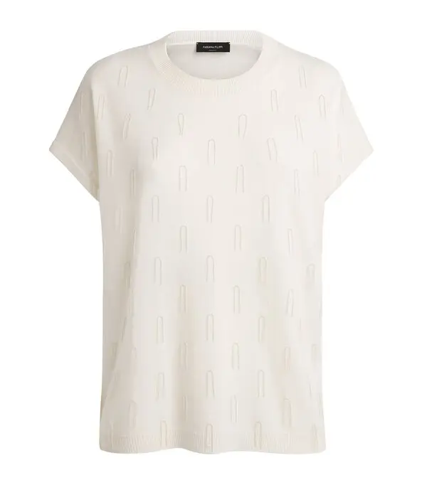 Fabiana Filippi Wool-silk-cashmere Embellished T-shirt - White