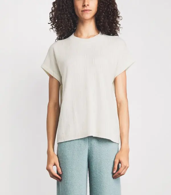 Fabiana Filippi Wool-silk-cashmere Embellished T-shirt