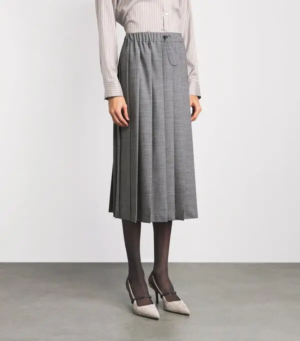 Fabiana Filippi Wool Pleated Midi Skirt
