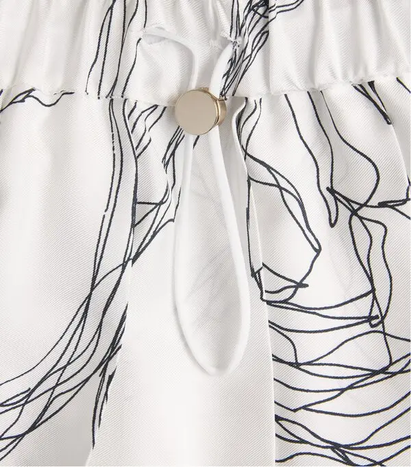 Fabiana Filippi Silk Floral Pleated Midi Skirt - White