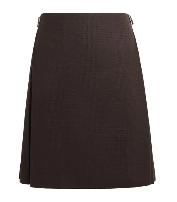 Johnstons Of Elgin X Le Kilt Wool-cashmere Pleated Midi Skirt - Brown