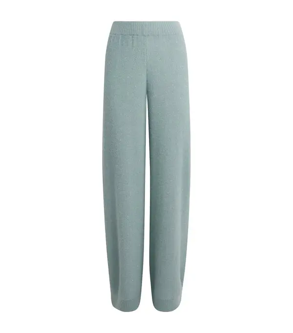 Fabiana Filippi Wool-silk-blend Embellished Trousers - Green