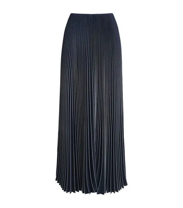 Fabiana Filippi Crêpe De Chine Pleated Maxi Skirt - Blue