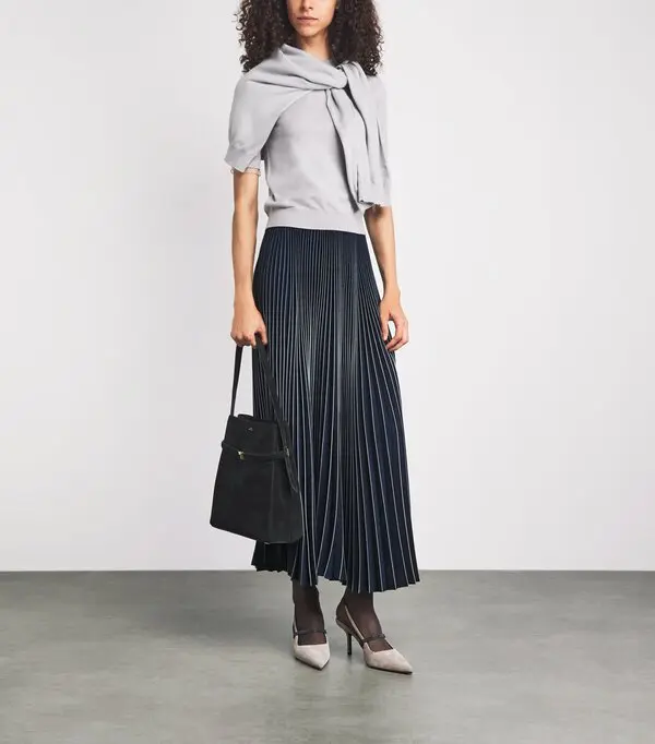Fabiana Filippi Pleated Crêpe De Chine Maxi Skirt